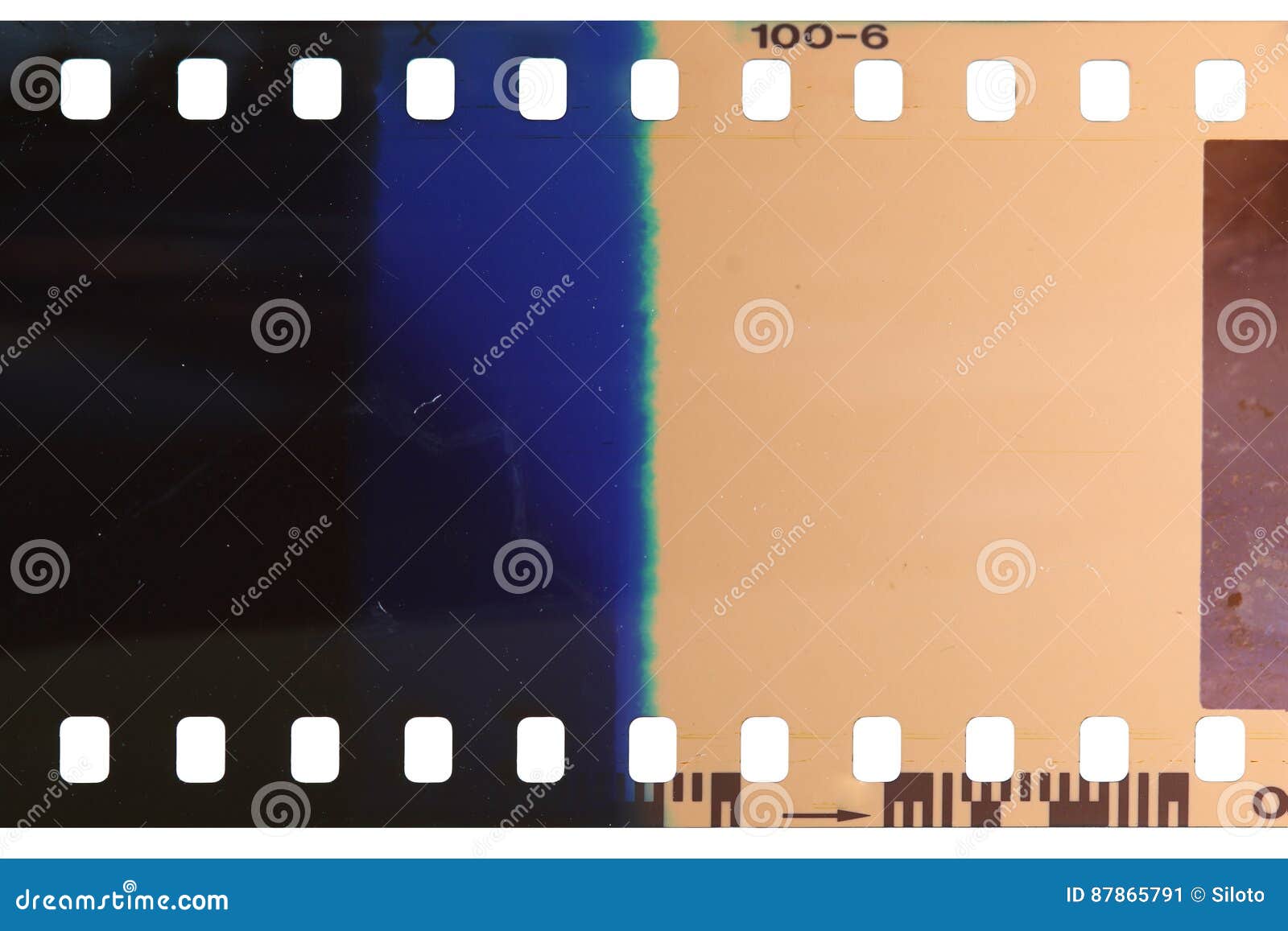 Strip of the Poorly Exposed and Developed Celluloid Film Stock Image ...