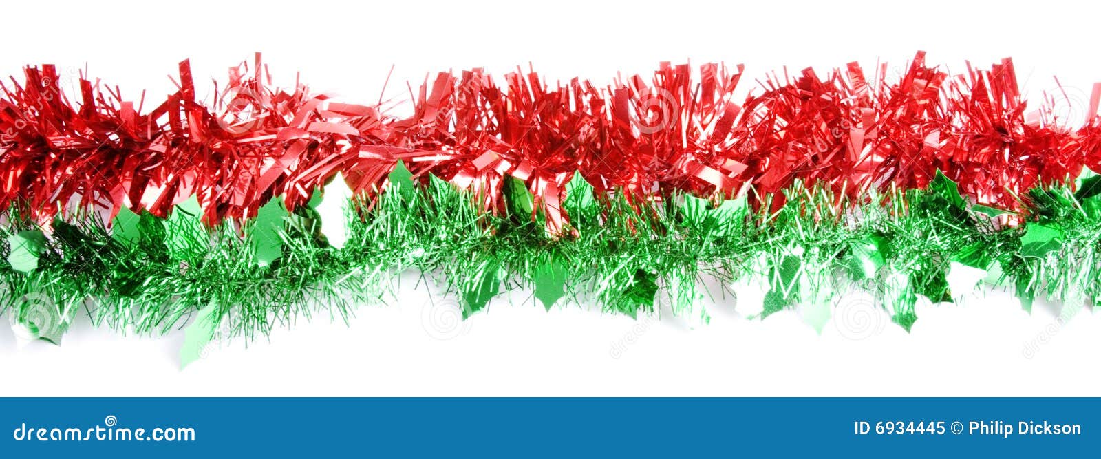 Strip of Red and Green Tinsel Stock Image - Image of tinsel, line: 6934445