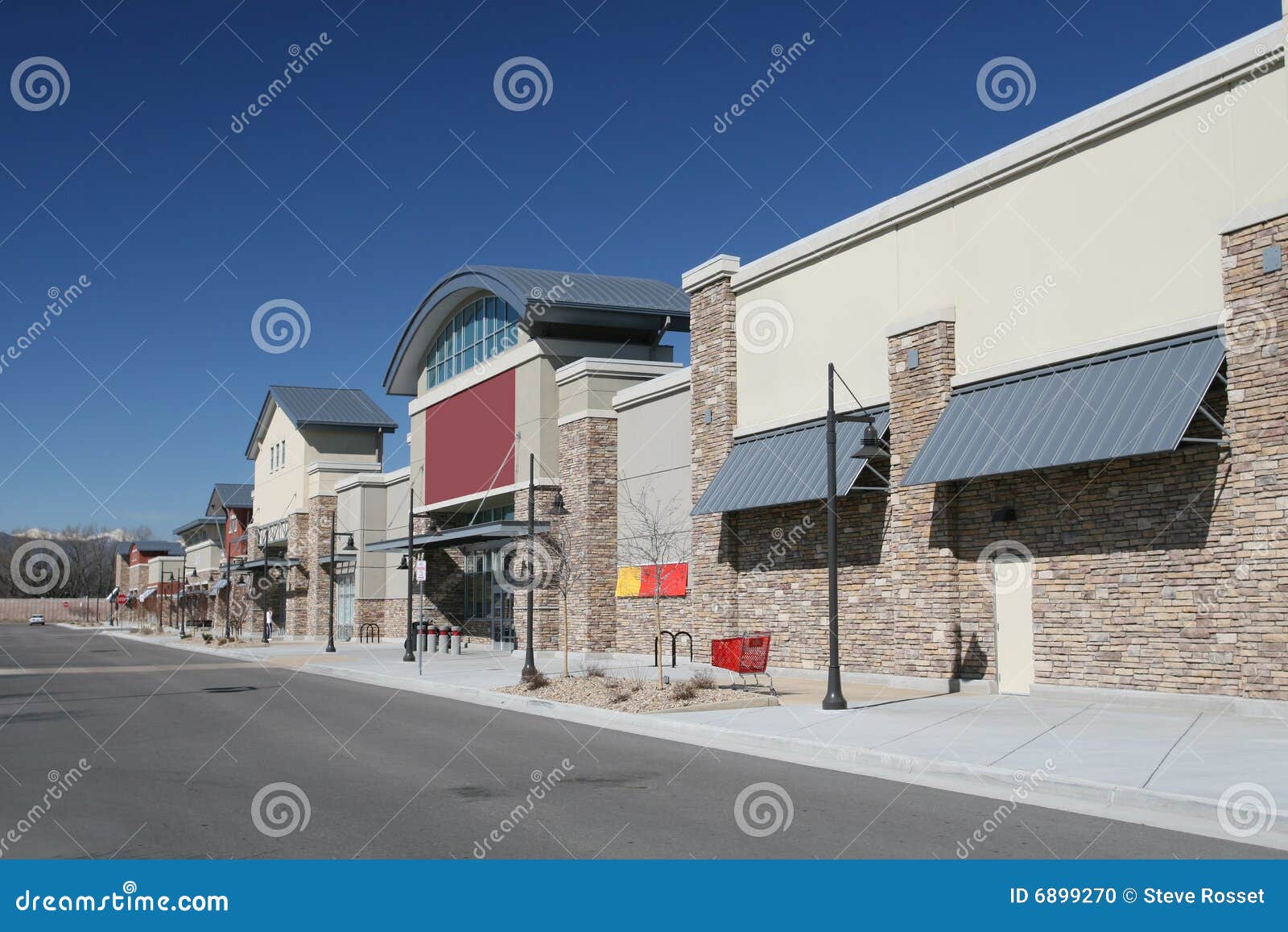 Strip Shopping Center stock photo. Image of retail, property - 6899270