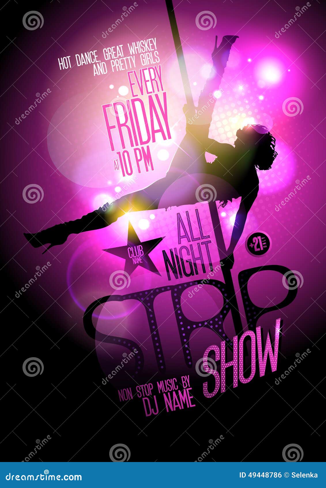 Strip Show Party Design with Stripper Woman. Stock Vector ...