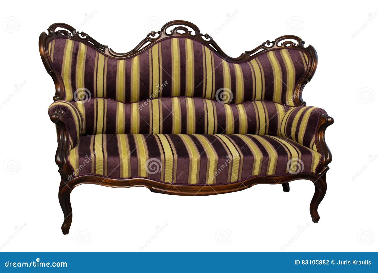 Stripe baroque rokoko sofa stock photo. Image of couch - 83105882