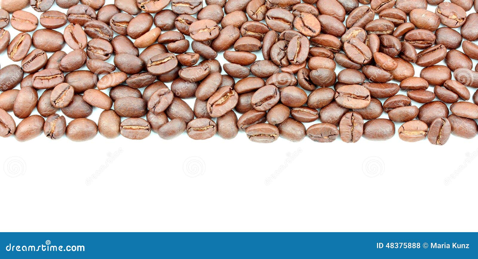 Stripe of Coffee Beans Isolated on White Stock Photo - Image of full ...