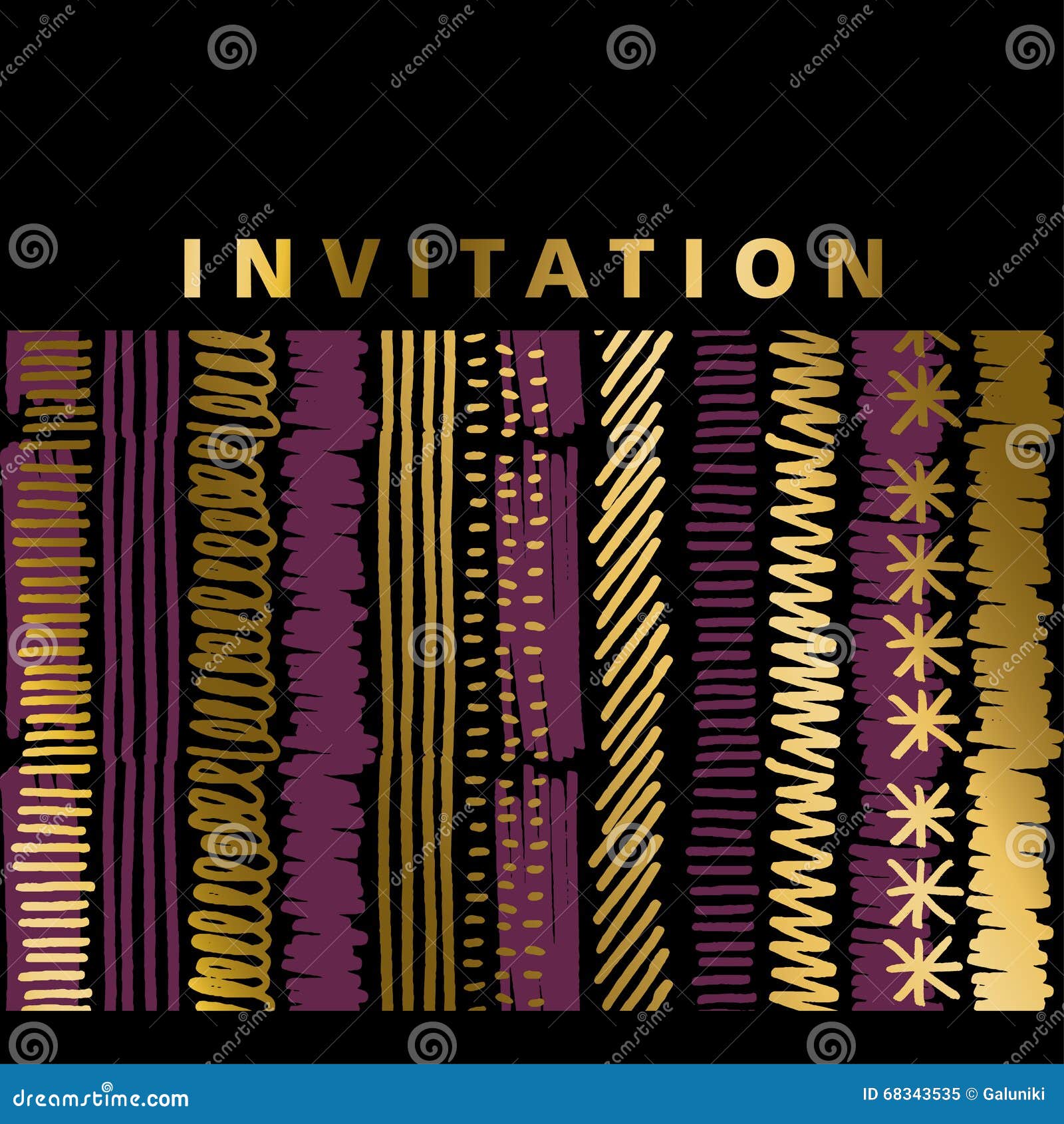 Stripe invitation template stock vector. Illustration of pattern - 68343535