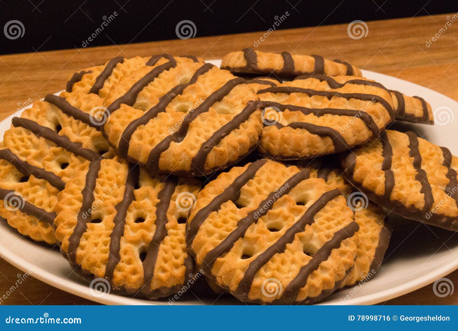 Stripe Shortbread Cookies stock photo. Image of chocolate - 78998716