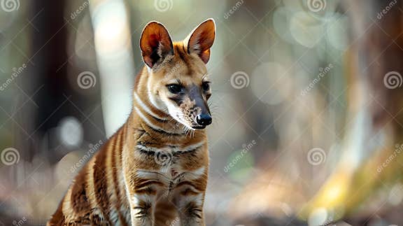 Striped Animal in the Forest Camouflaged in Maroon and Gold Stock ... Striped Animal in the Forest Camouflaged in Maroon and Gold Stock ...