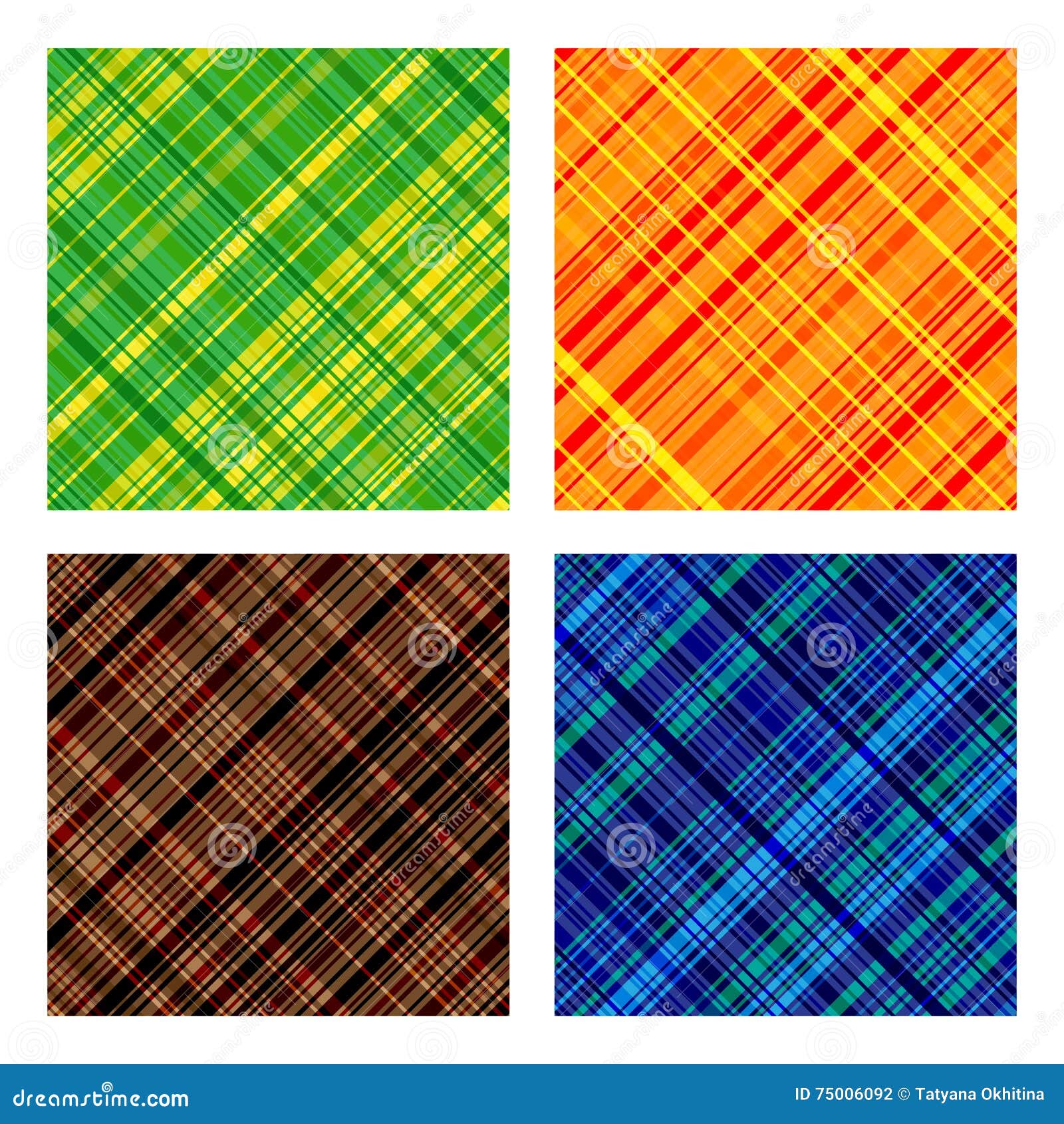 Four Checkered Seamless Texture Vector Illustration | CartoonDealer.com ...