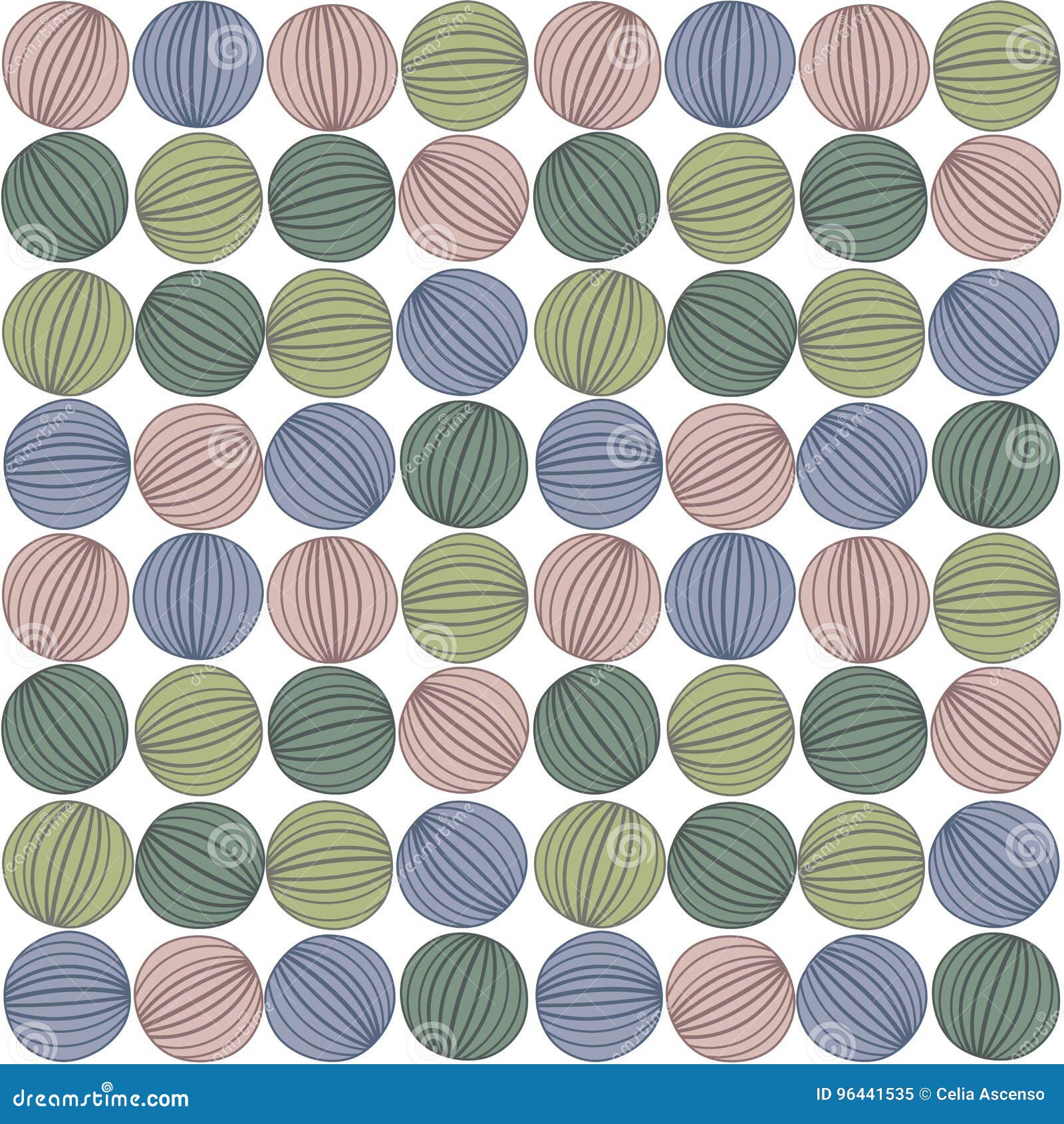Striped Balls Seamless Background Stock Illustration - Illustration of ...