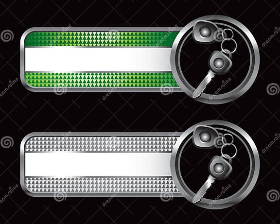 Striped Banners with a Set of Car Keys Stock Vector - Illustration of ...