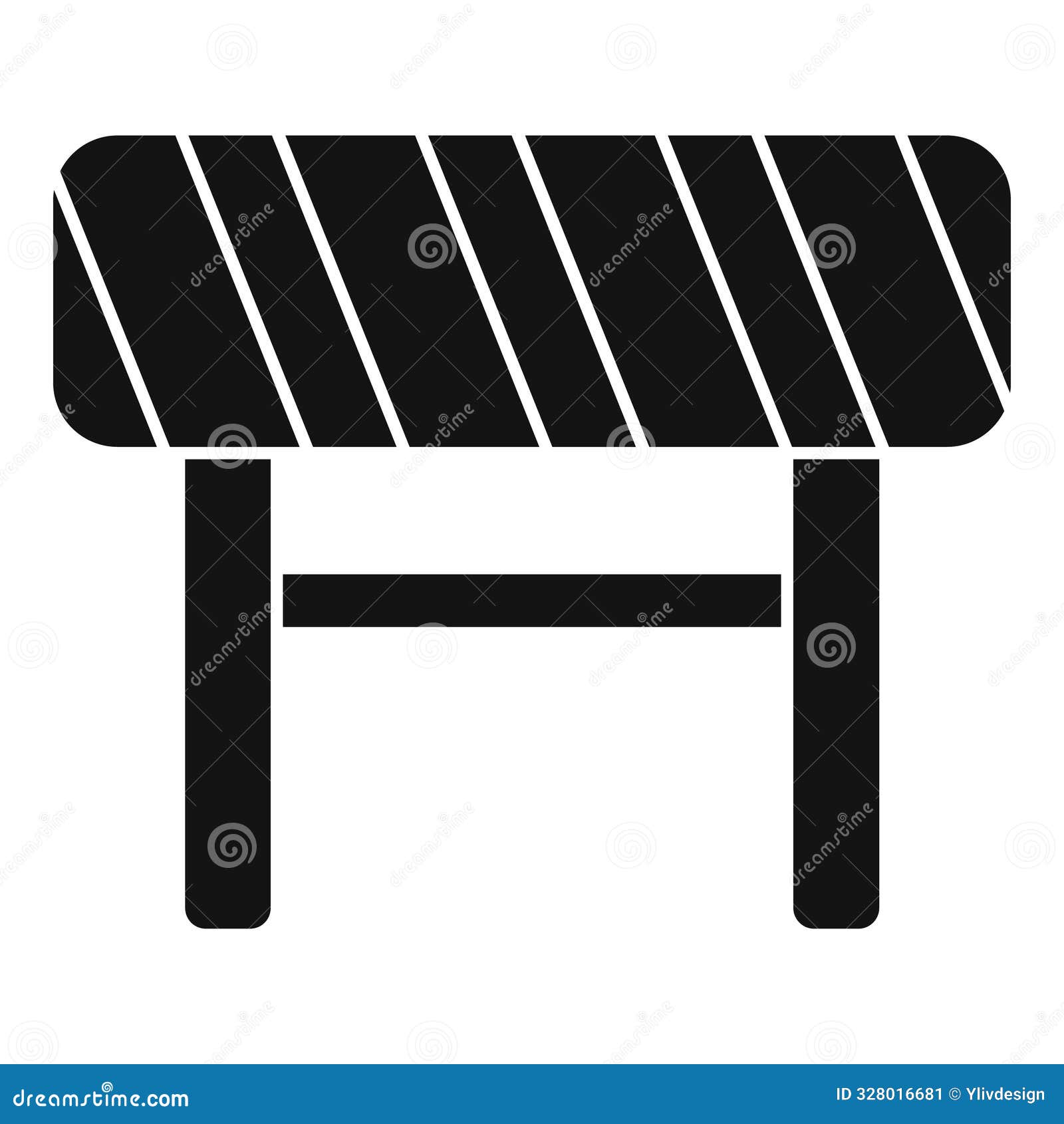 Striped Barrier Blocking Access Icon in Simple Style Stock Illustration ...