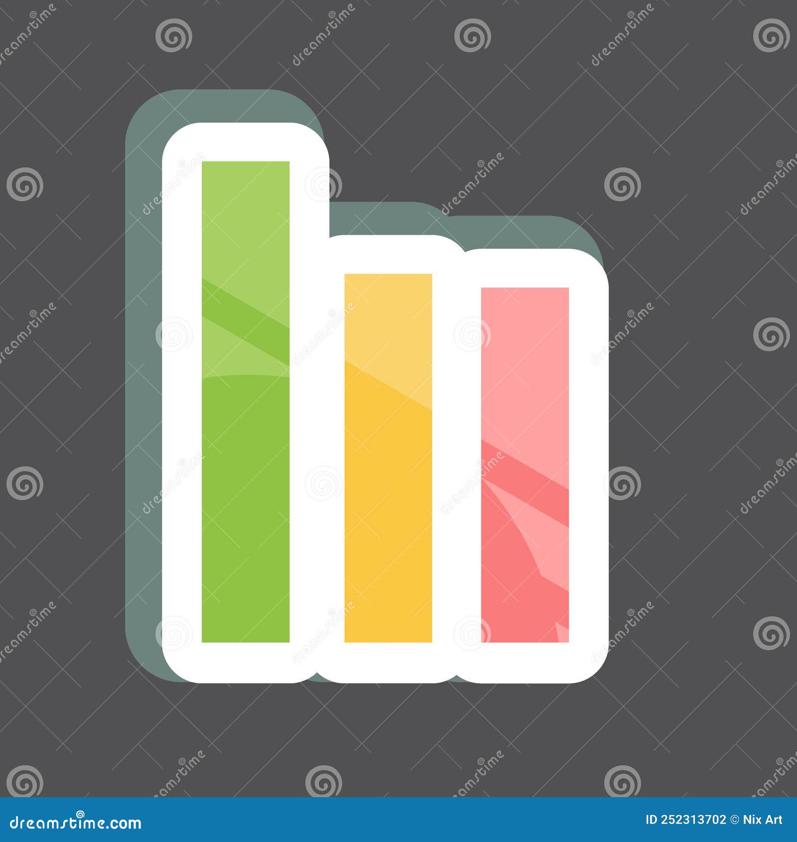 Striped Bars Sticker in Trendy Isolated on Black Background Stock ...