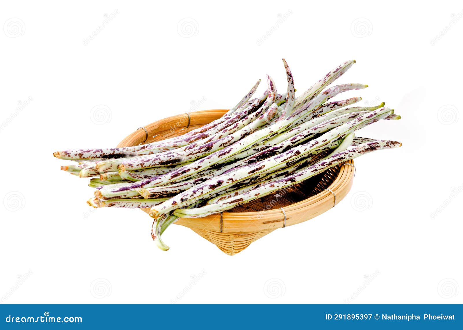 Striped Beans, Long PodsIsolated on White Stock Image - Image of ...