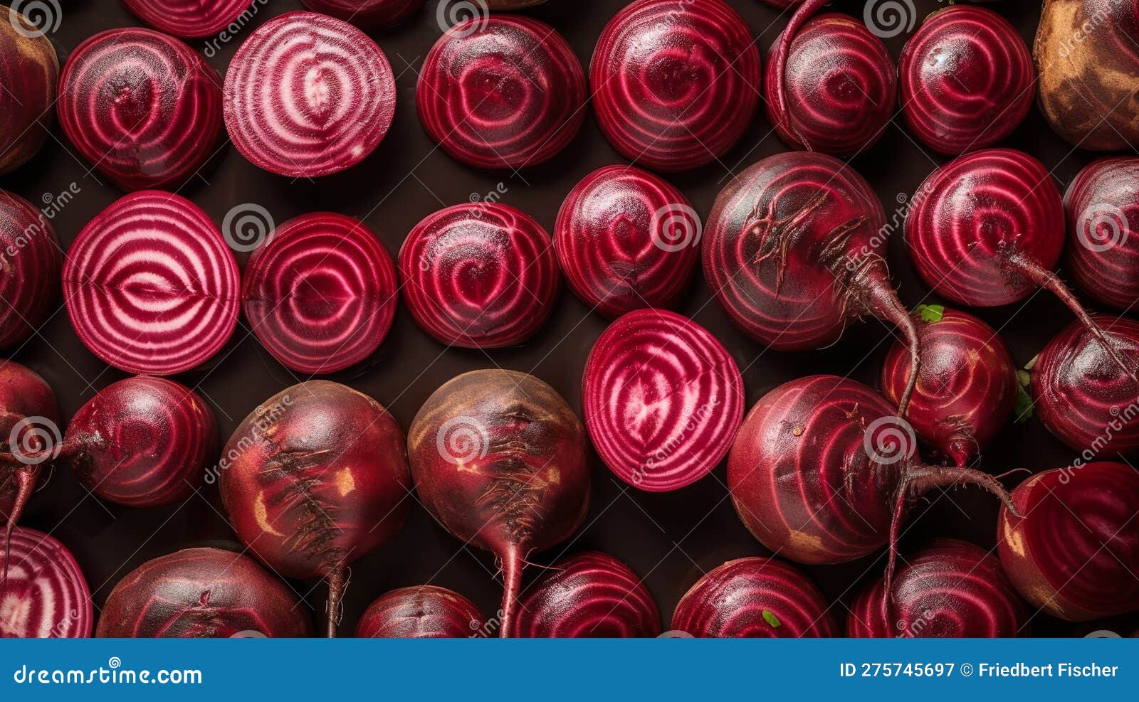 Striped Beets, Top View, AI Generative Stock Illustration ...