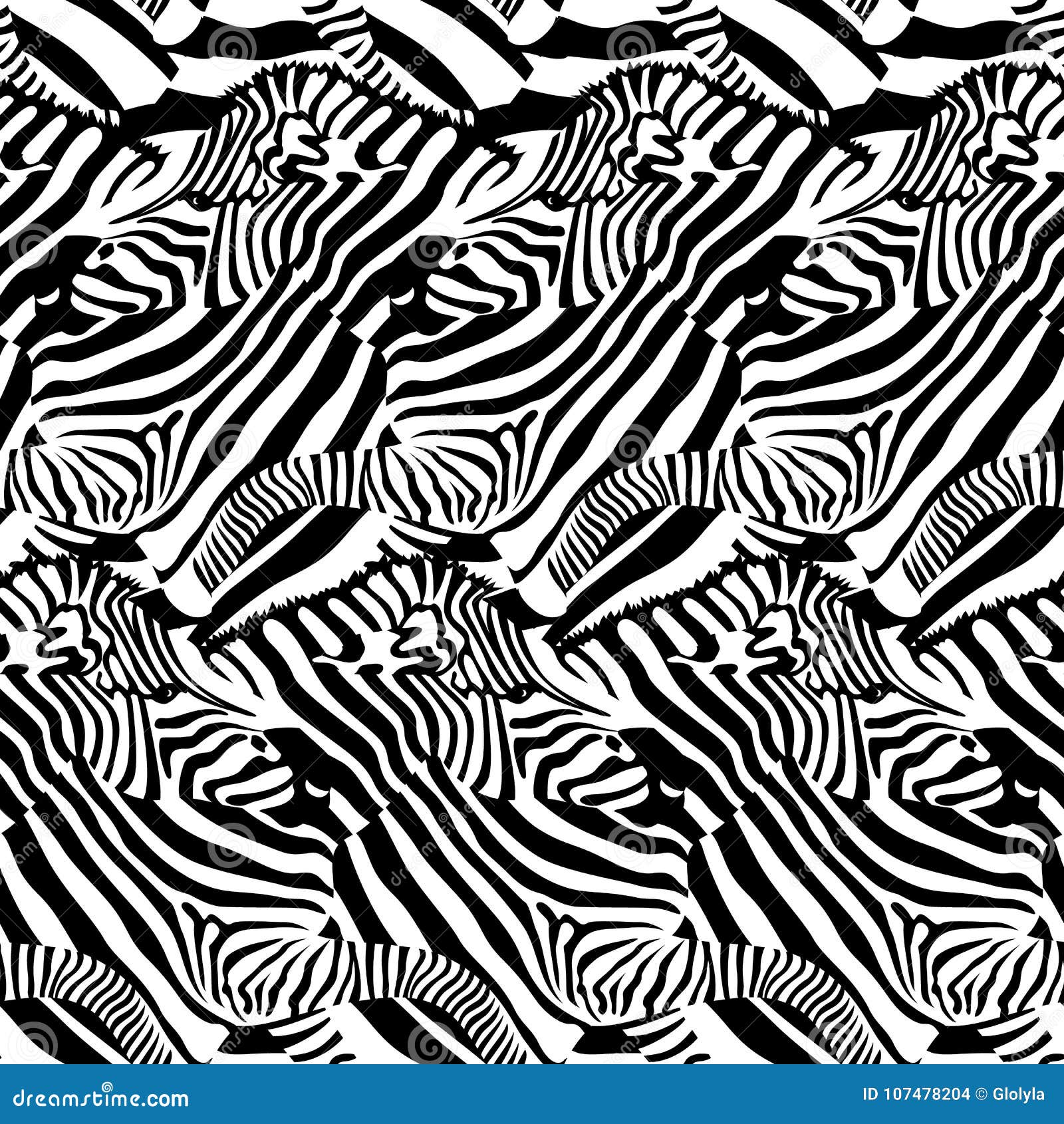 Zebra Seamless Pattern. Wild Animal Texture Design. Stock Vector ...
