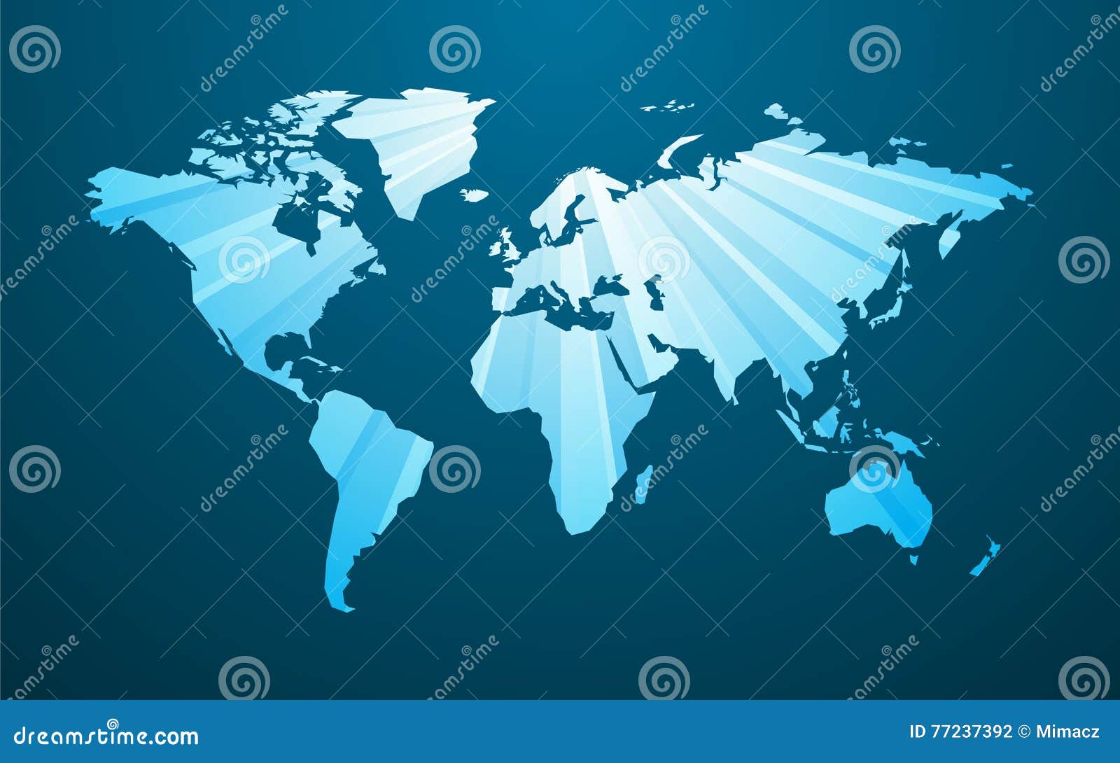 Striped blue world map stock vector. Illustration of bright - 77237392