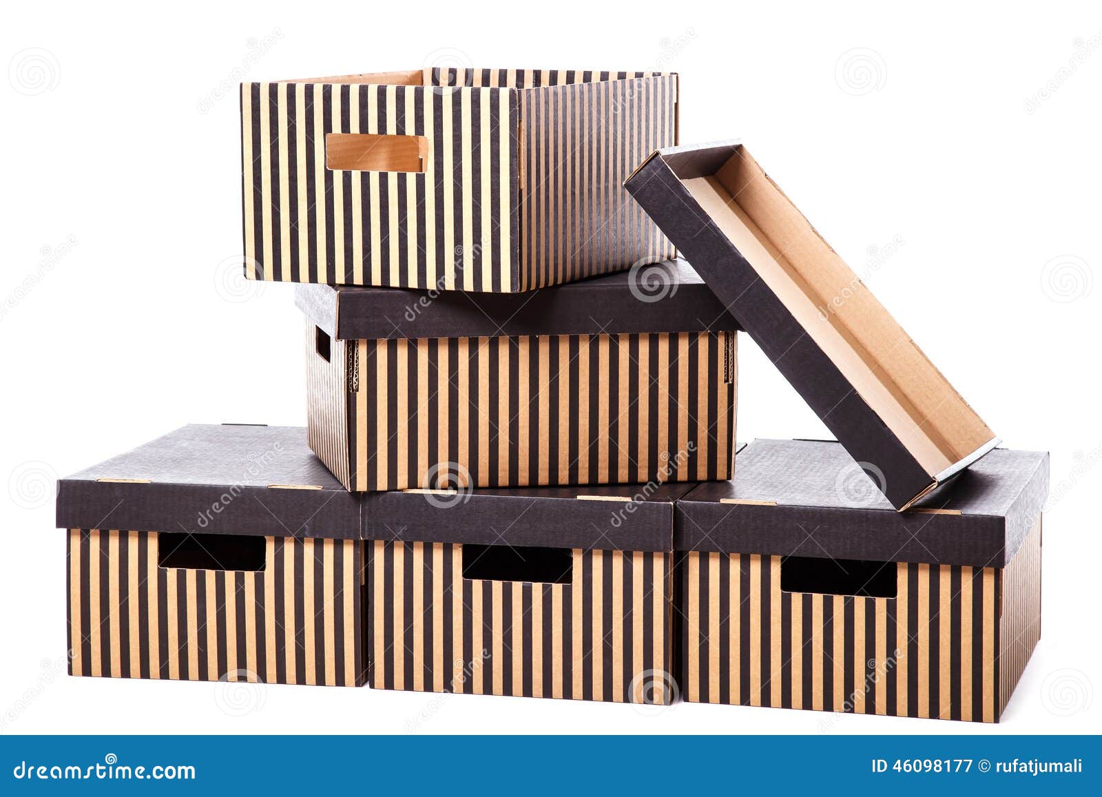 Striped Boxes on a White Background Stock Image - Image of parcel ...