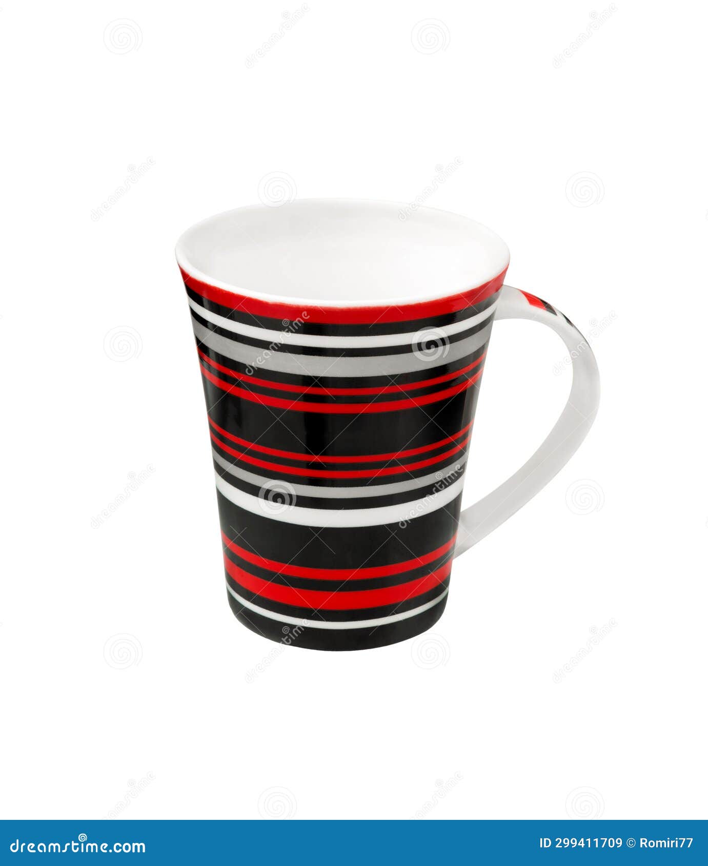 Striped ceramic mug stock image. Image of closeup, single - 299411709