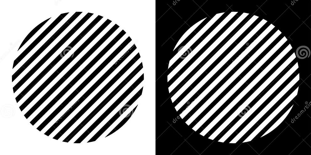 Striped Circle from Diagonal Lines Set Stock Vector - Illustration of ...