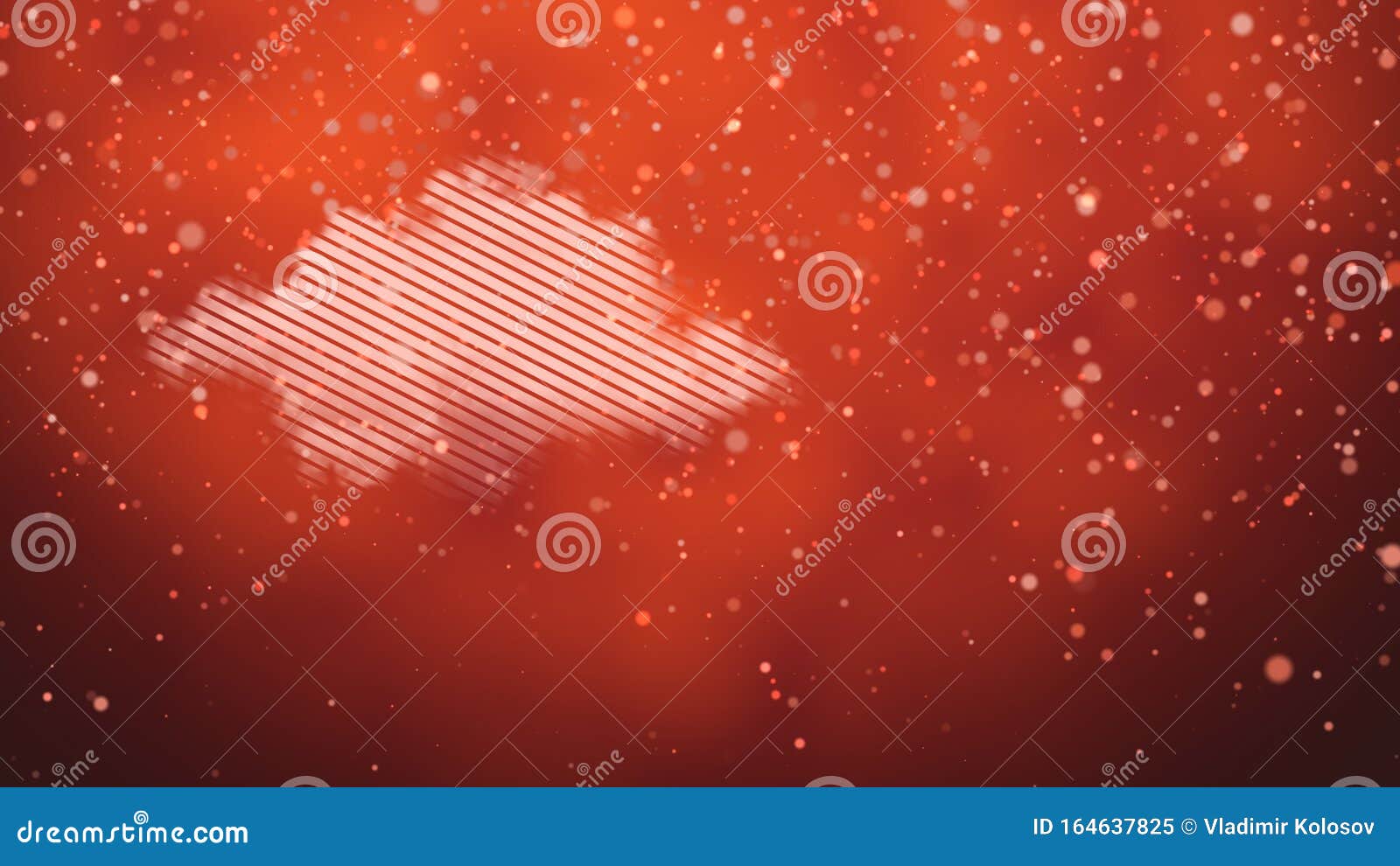 A Striped Cloud on a Red Background and Particles Stock Image - Image ...