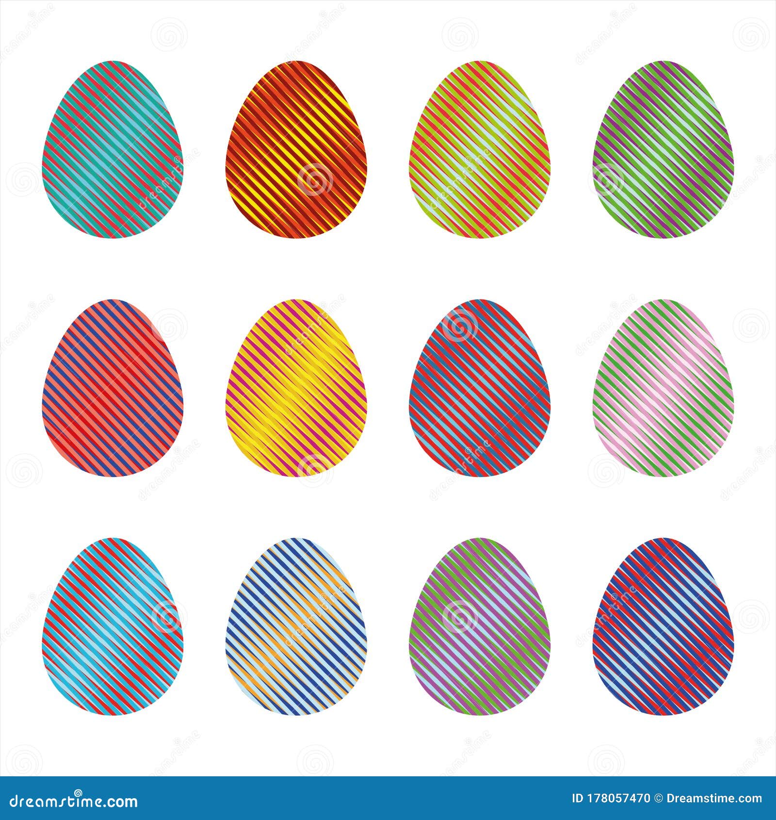 Striped Colored Easter Eggs Stock Vector - Illustration of striped ...