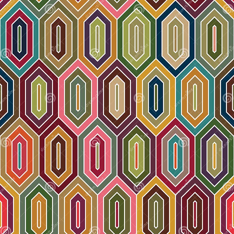 Retro Style Striped Diamond Pattern. Seamless Vector Illustration ...