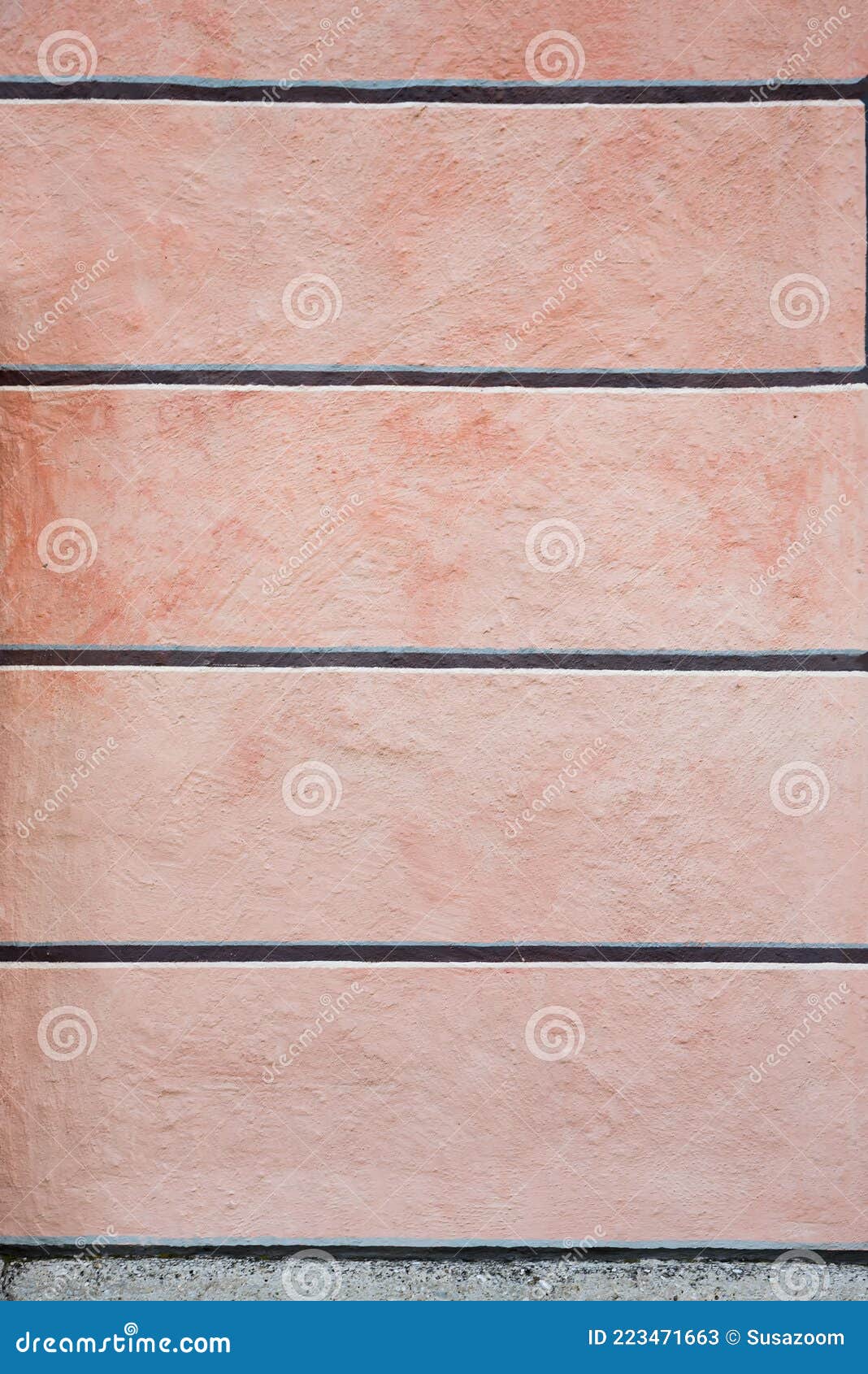 Striped Concrete Wall with Mediterranean Color and Plaster Stock Image ...