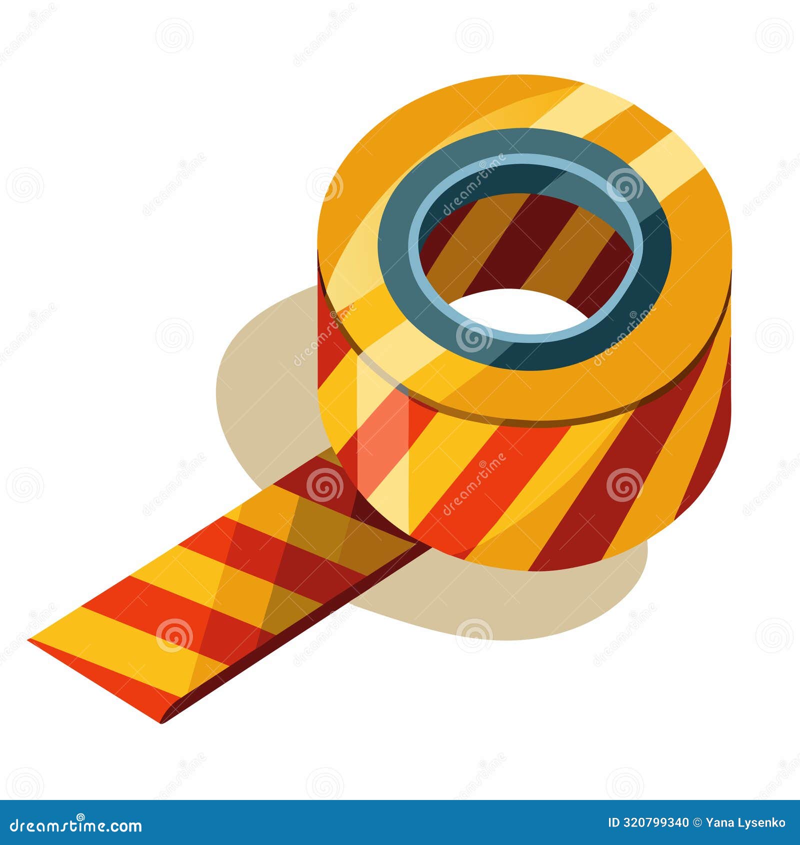 Striped Construction Tape Isolated on White Background. Concept of ...