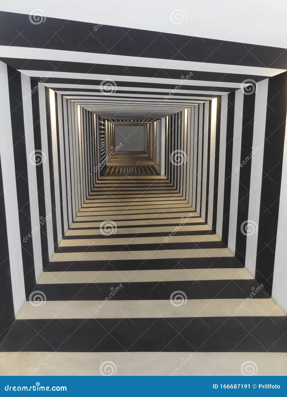 Striped corridor stock image. Image of hall, weird, black - 166687191