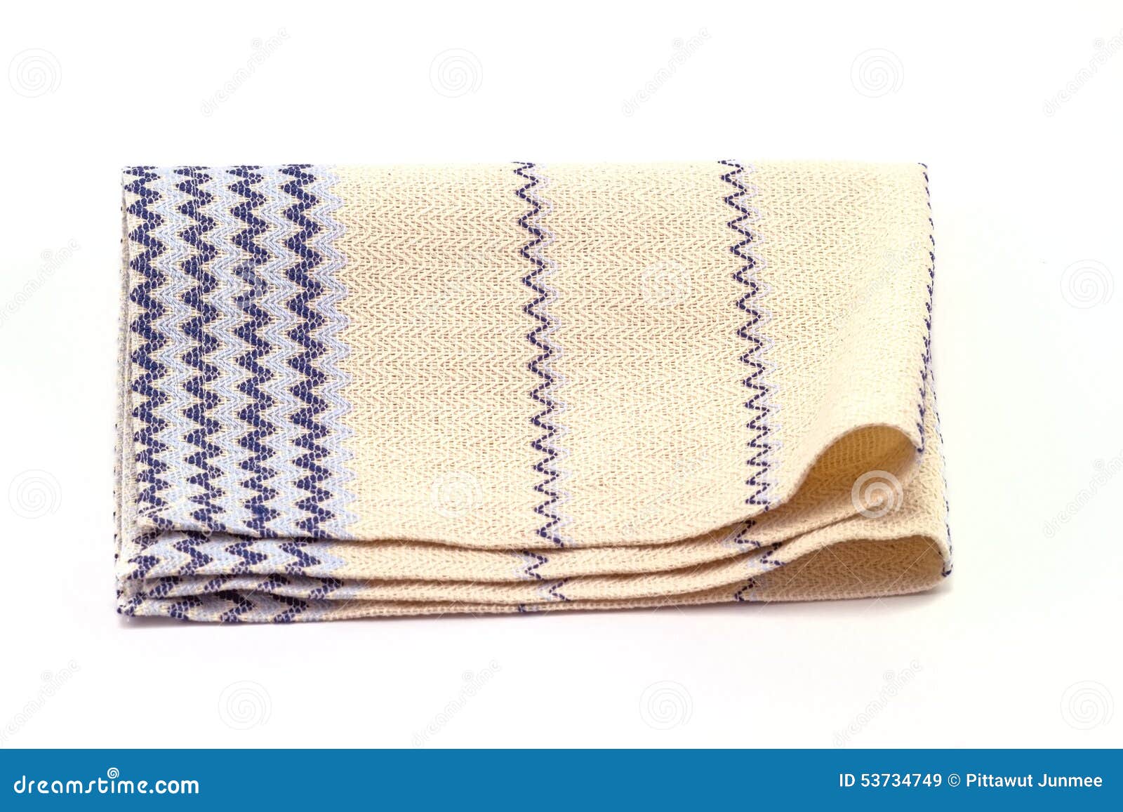 Striped Cotton Napery on White Background Stock Image - Image of beige ...