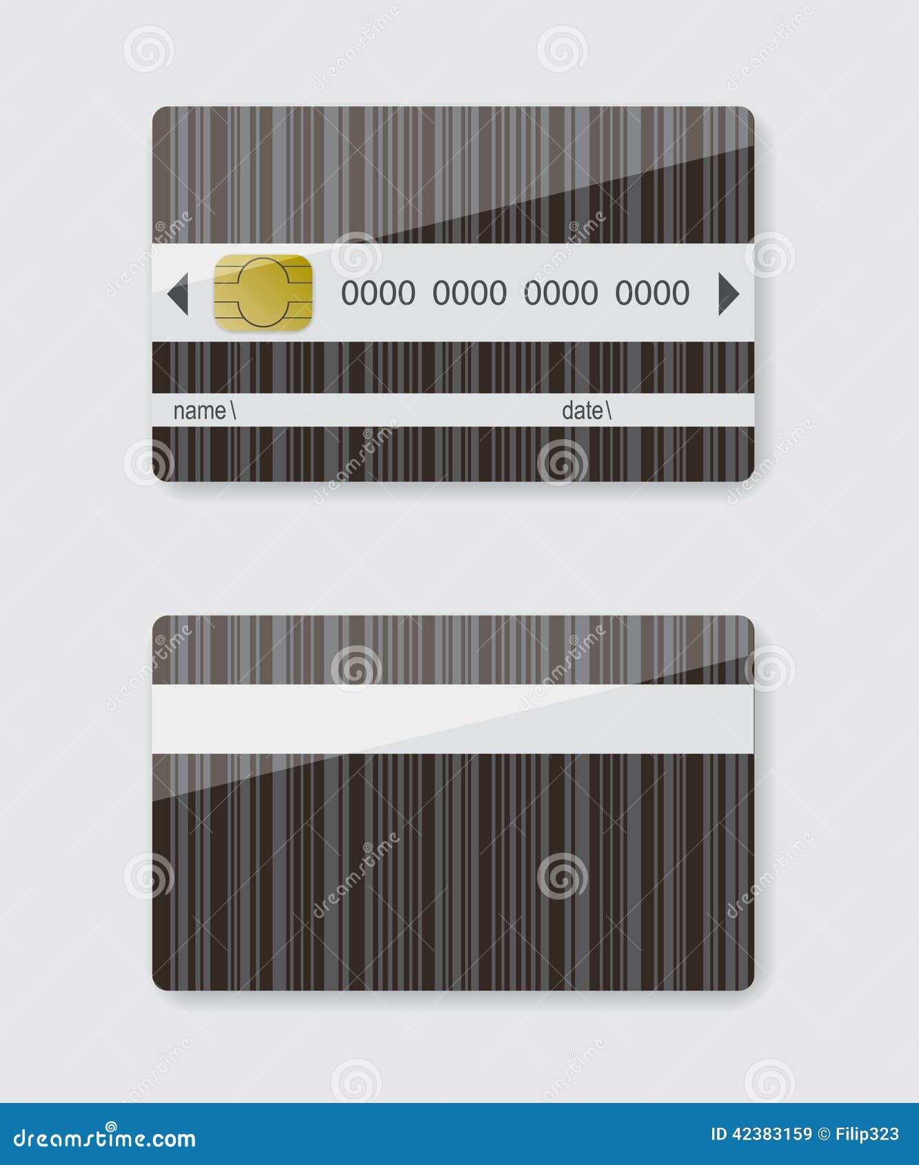 Striped Credit Card Illustration Stock Vector - Illustration of blank ...