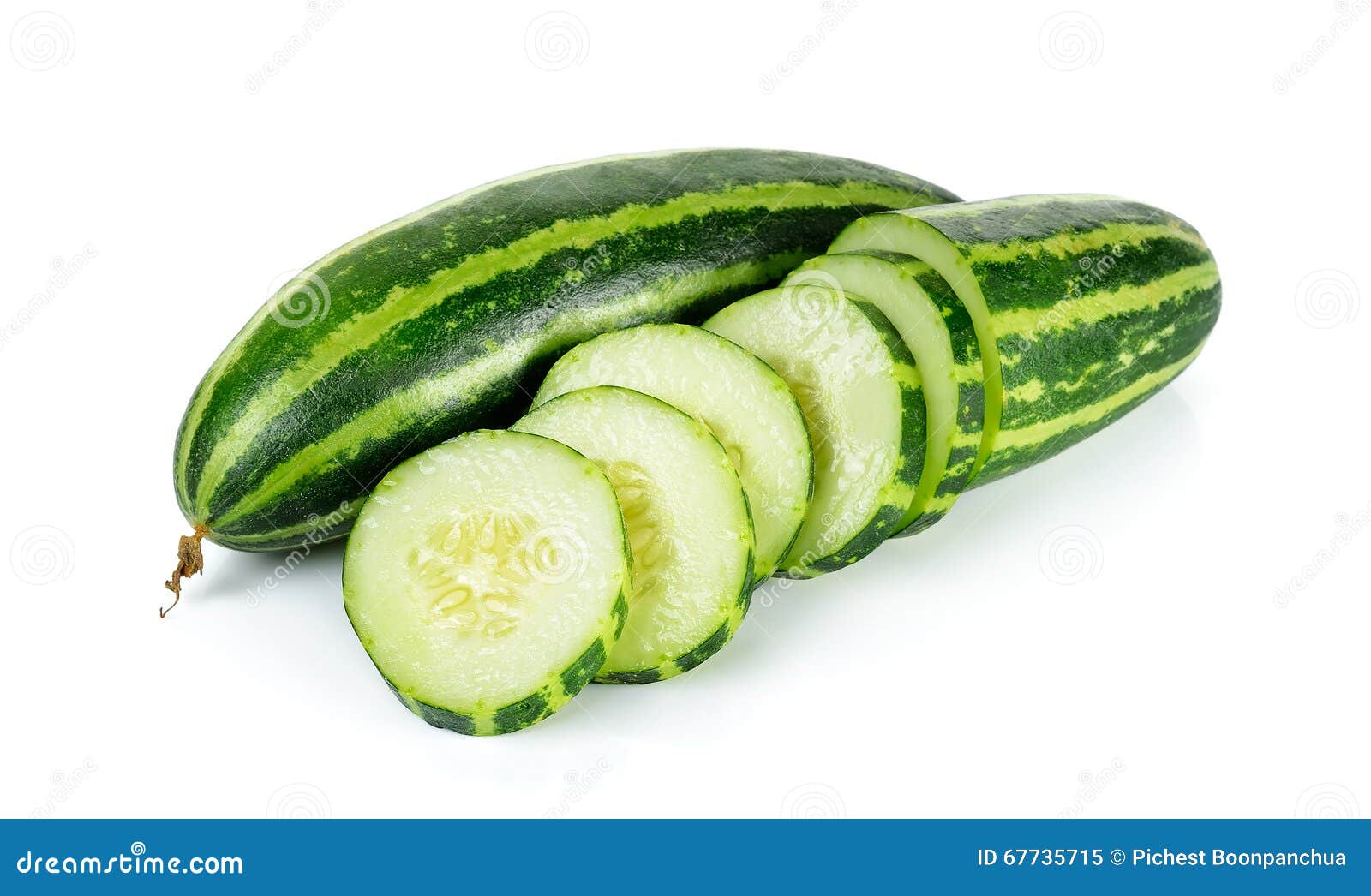 Striped Cucumber Isolated on the White Background Stock Image - Image ...