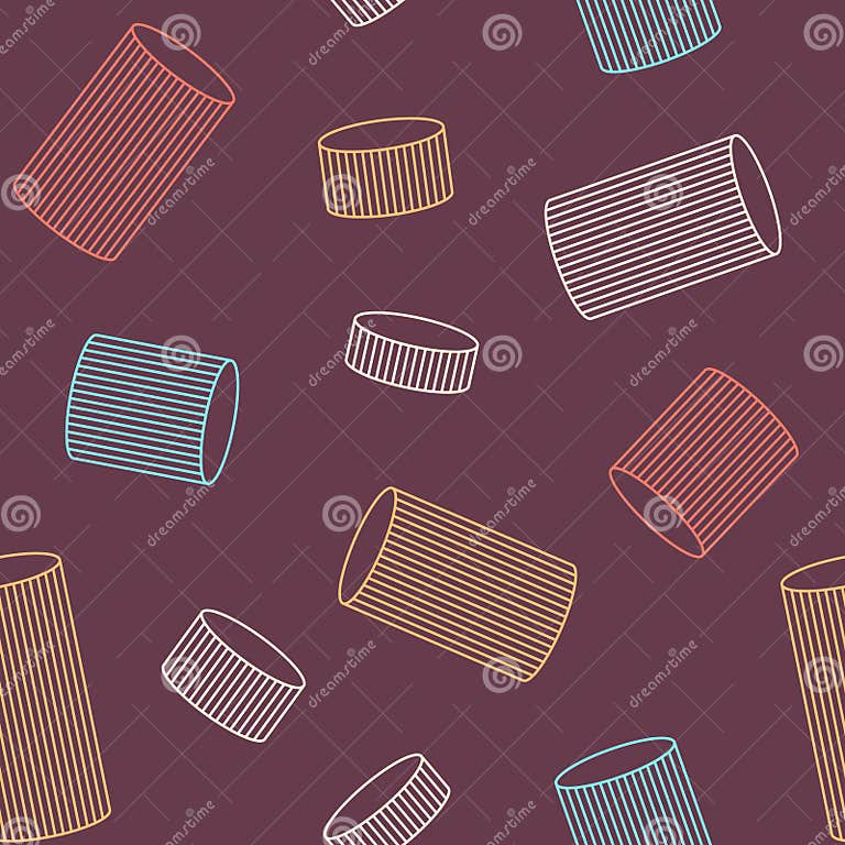Striped Cylinders Seamless Pattern. Stylish Pattern Design Stock Vector ...