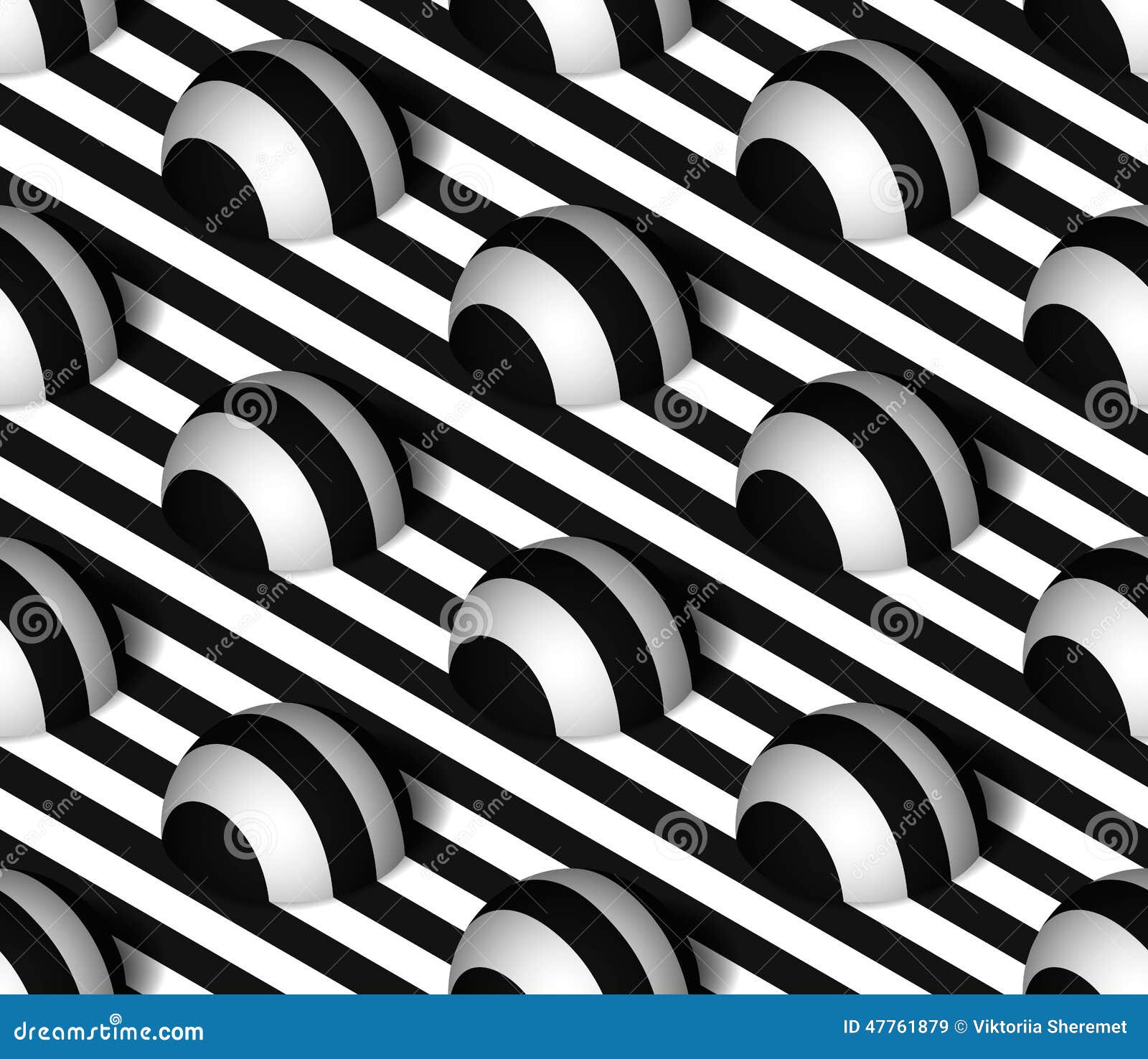 Striped 3D Hemisphere Hills Vector Seamless Pattern Stock Vector ...