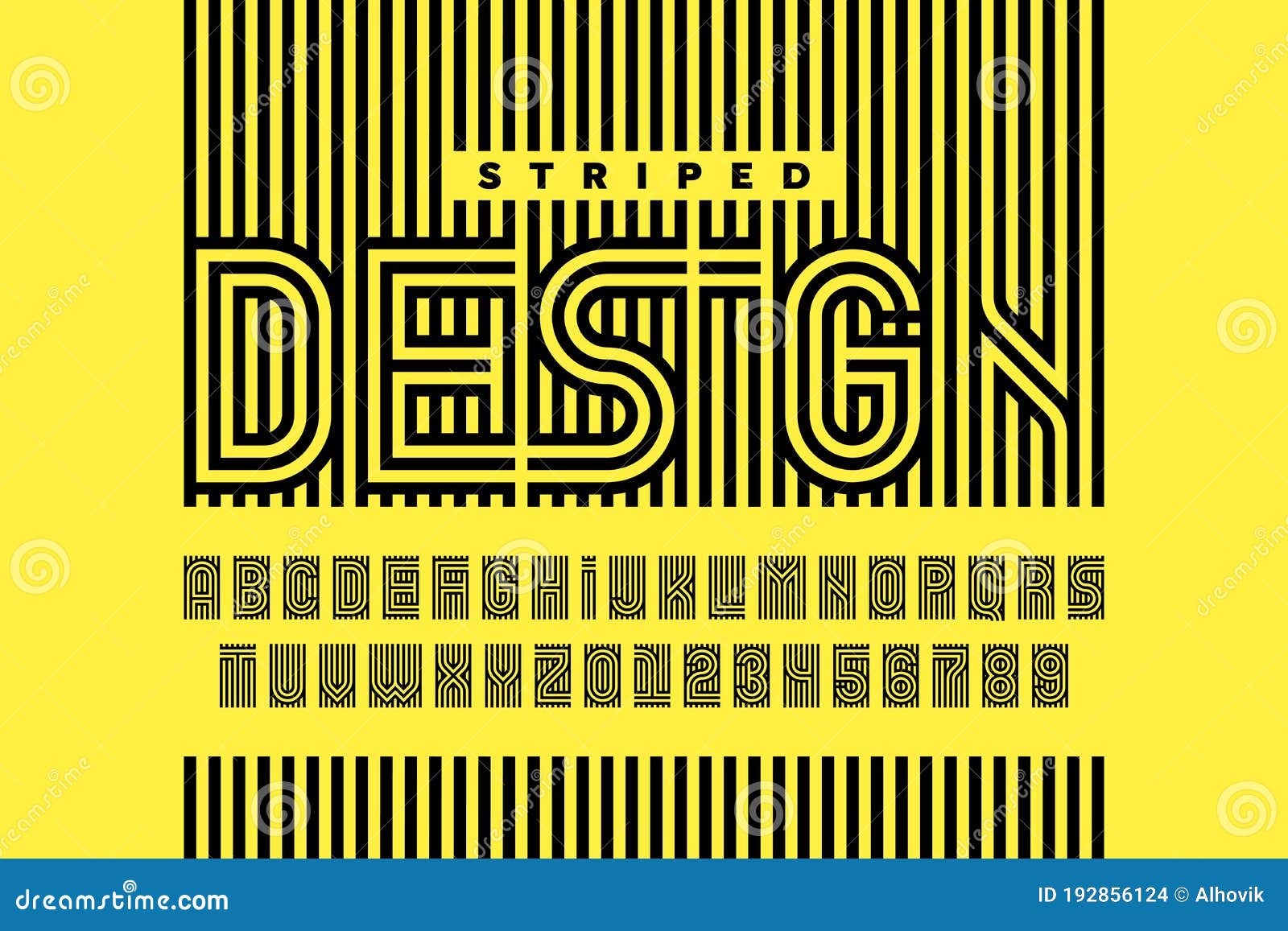 Striped design style font stock vector. Illustration of strope - 192856124