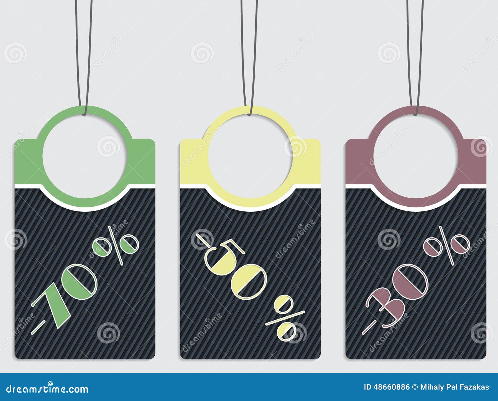 Striped Discount Labels Hanging Stock Vector - Illustration of ...