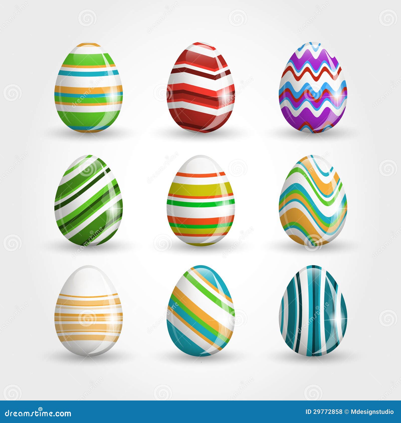 Striped easter eggs stock illustration. Illustration of abstract - 29772858