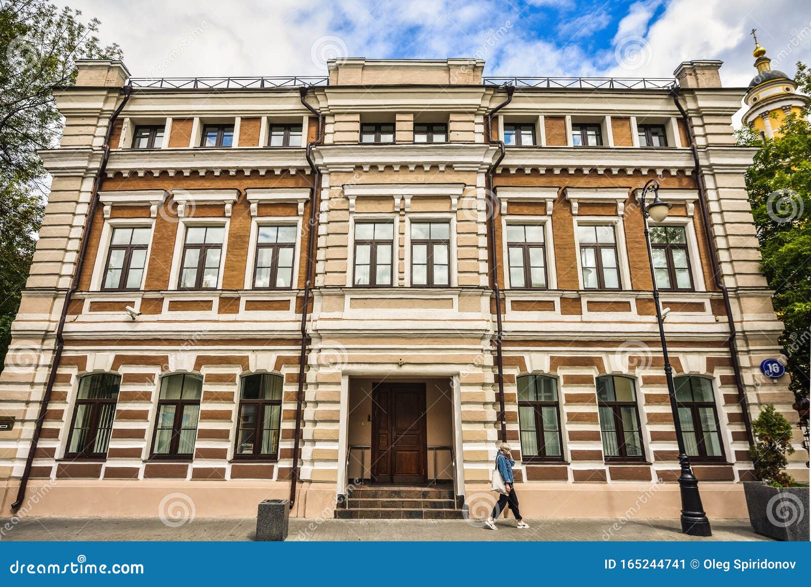 Striped Facade of a Stone Building in Moscow Editorial Photo - Image of ...