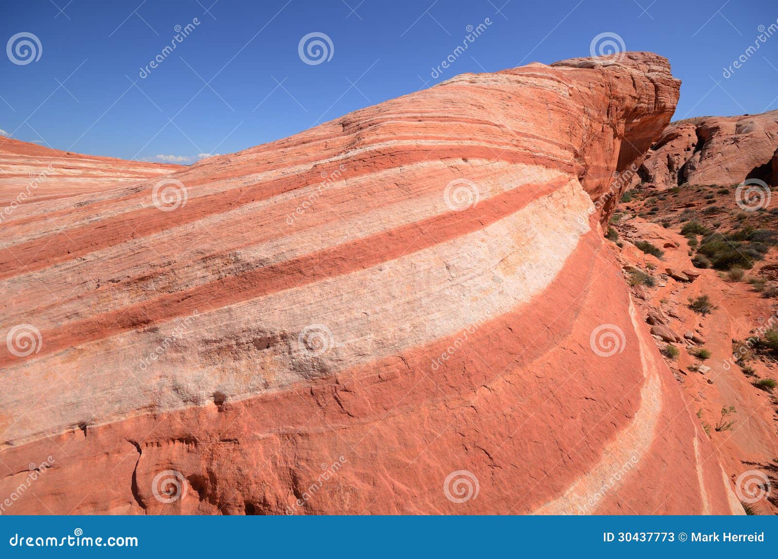 Striped Fire Wave Sandstone Rock Formation Stock Image - Image of ...