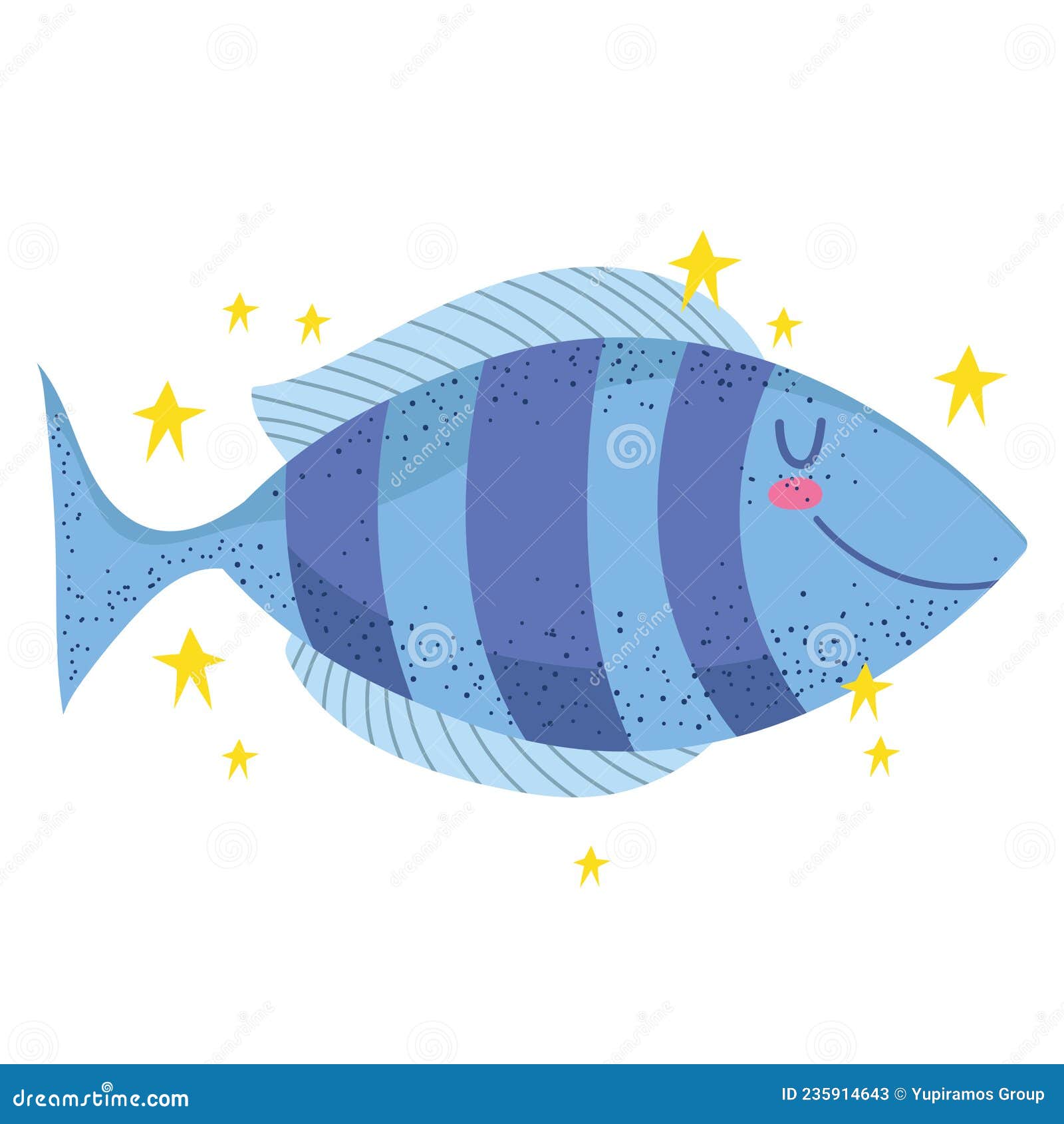 Striped fish undersea life stock vector. Illustration of tropical ...