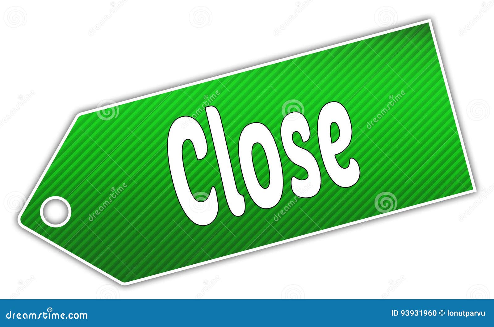 Striped green CLOSE label. stock illustration. Illustration of green ...