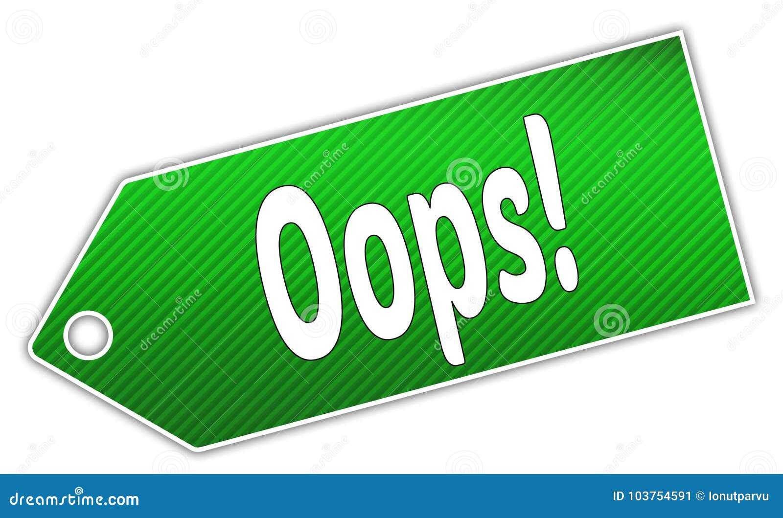 Striped green OOPS label. stock illustration. Illustration of type ...