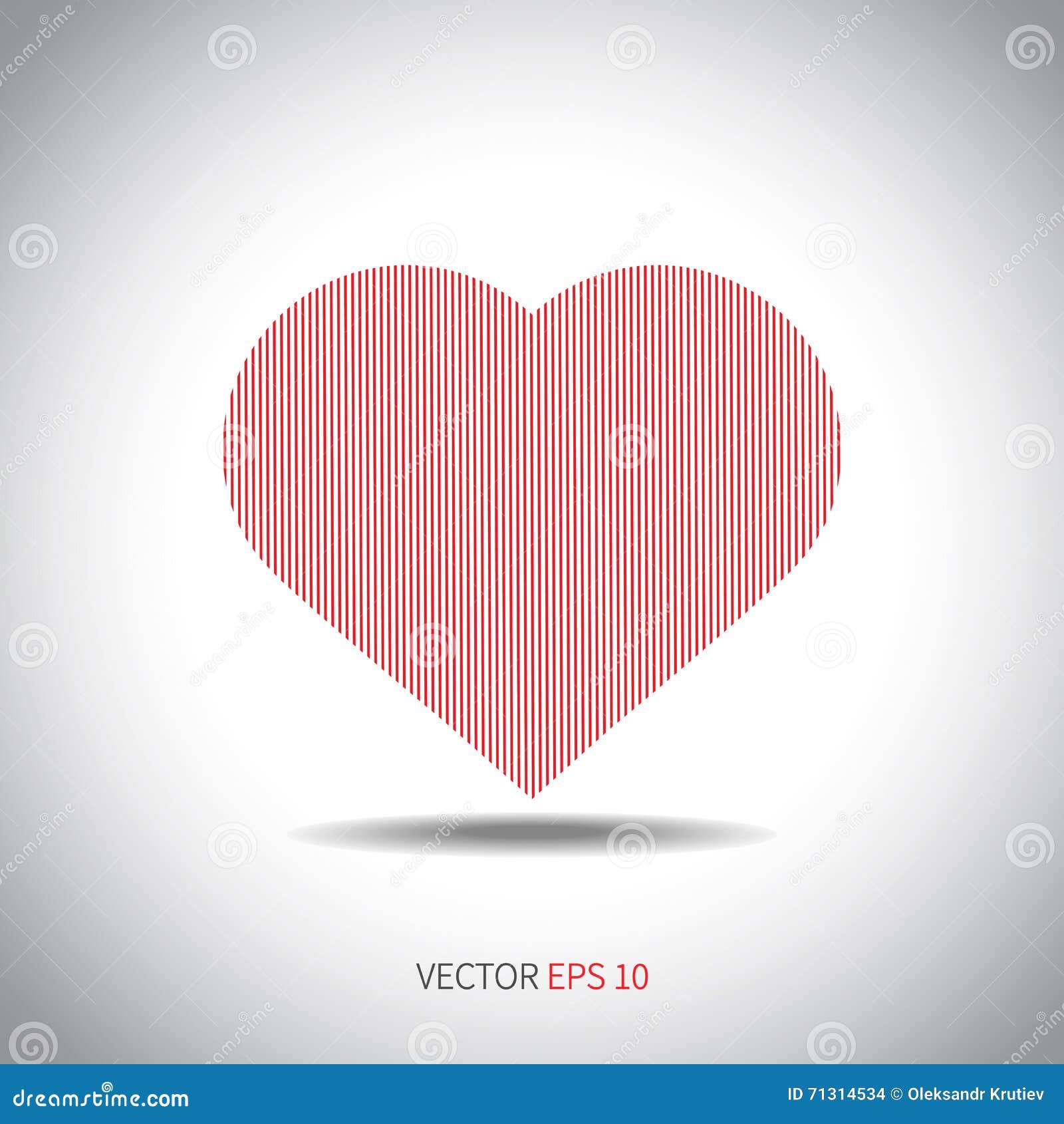 Striped Heart Icon. Flat Icon. Vector Illustration. Stock Vector ...