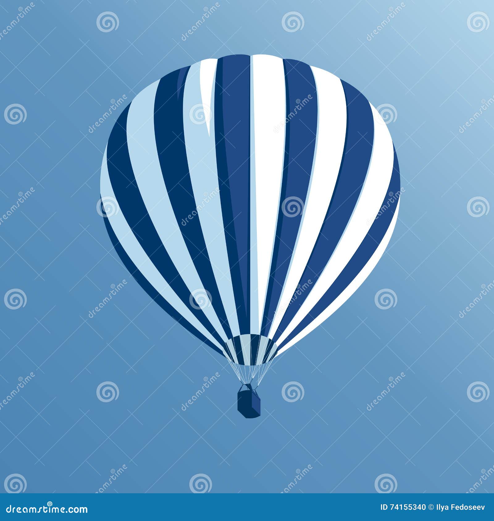Striped hot air balloon stock vector. Illustration of float - 74155340