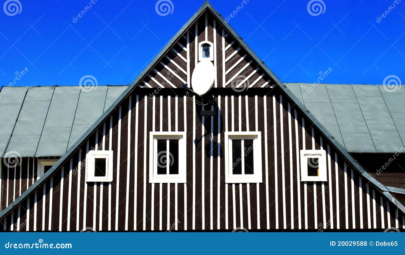 Striped house stock photo. Image of wooden, windows, satellite - 20029588