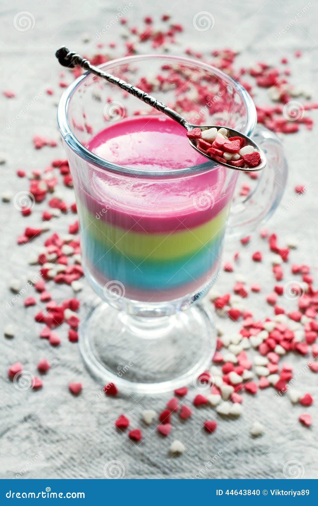 Striped jelly in a glass stock photo. Image of fruity - 44643840