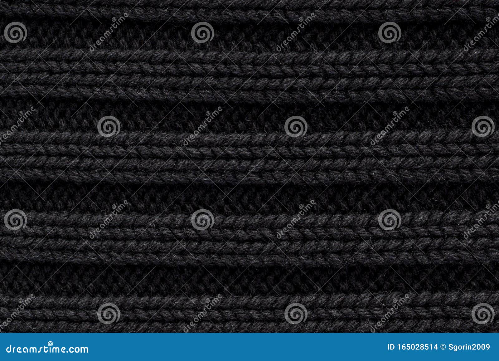 Striped of Knitted Black Fabric Texture Background Stock Photo - Image ...