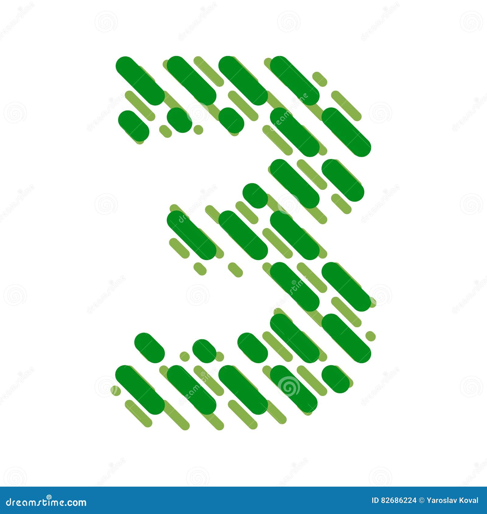 Striped Latin Alphabet Number 3. Hatching Font Stock Photography ...