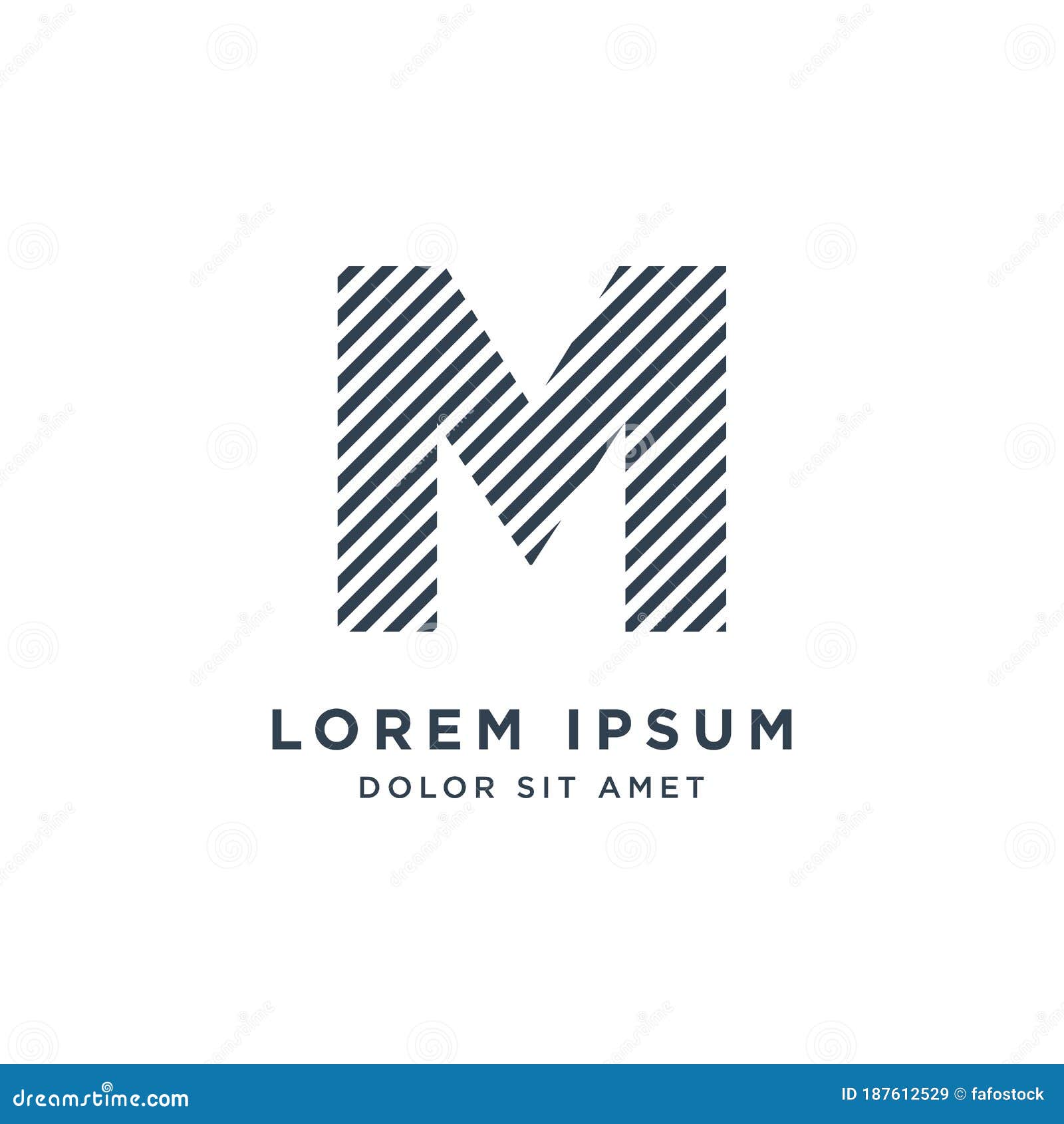 Striped Letter M Logo Vector Design Template Stock Vector ...