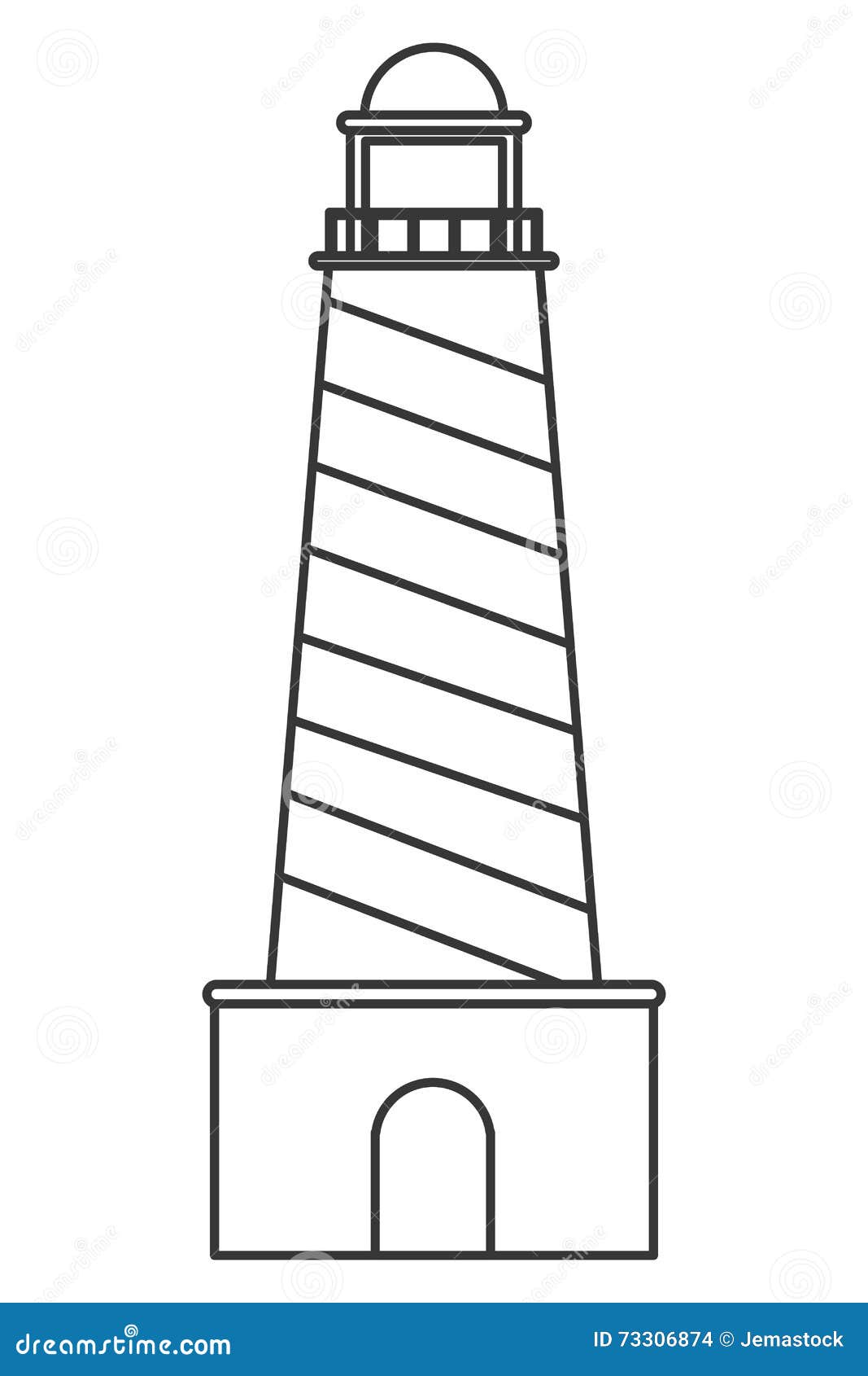 Striped lighthouse icon stock illustration. Illustration of safety ...