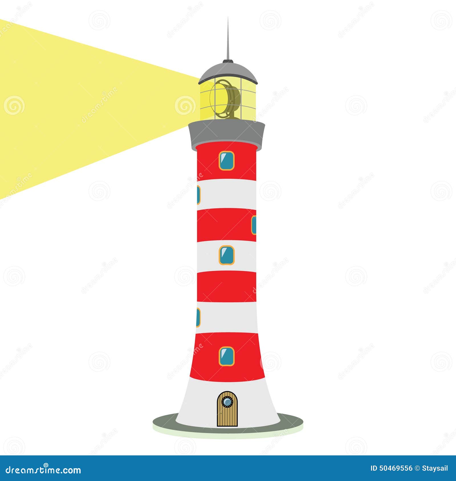 Striped lighthouse stock vector. Illustration of classic - 50469556