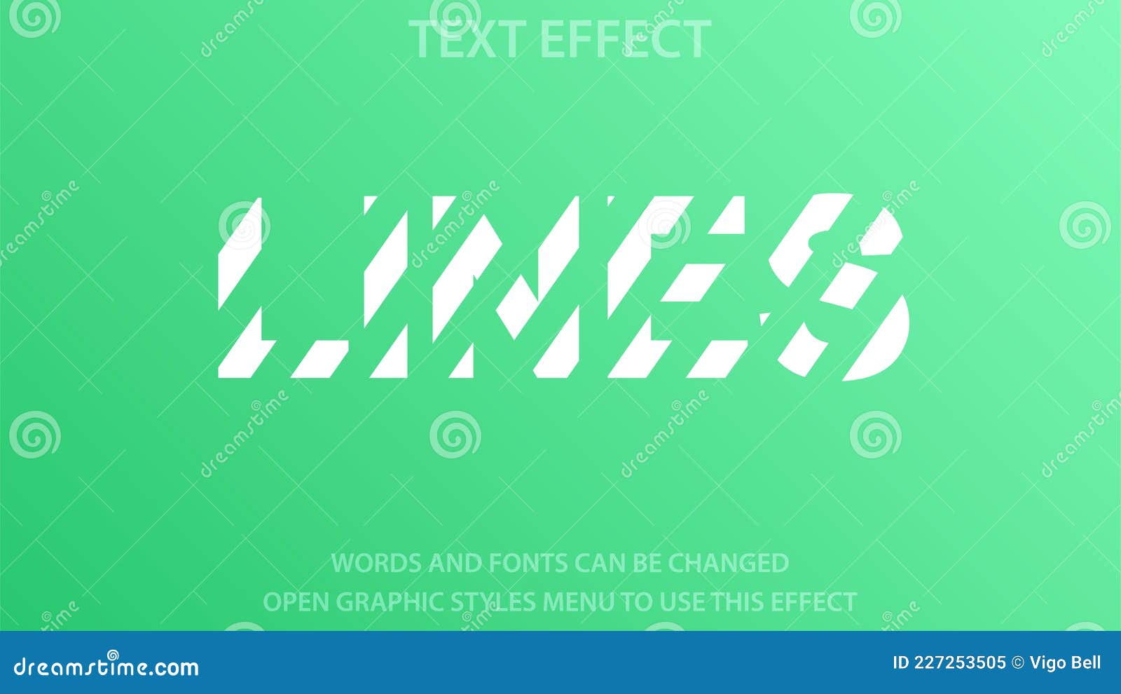 Striped Lines Text Effect. EPS 10 Stock Vector - Illustration of banner ...